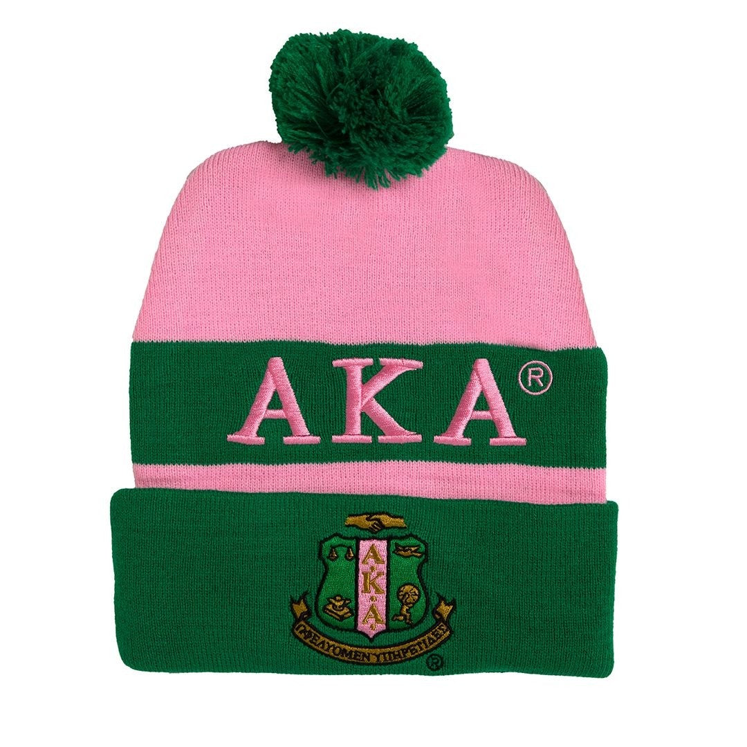 Embroidered AKA® Knit Beanie – Black Greek Life, LLC